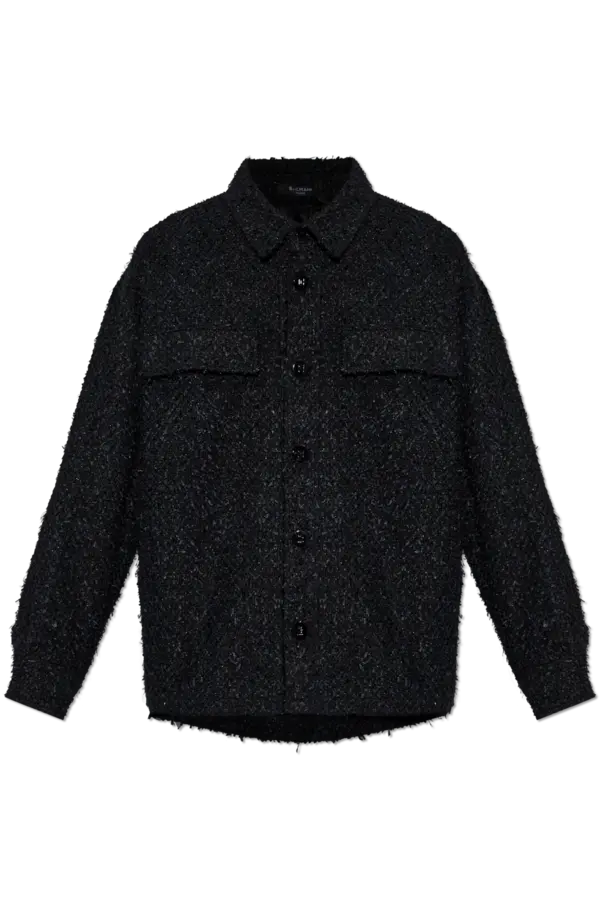 Balmain Tweed Jacket With Lurex Thread - Black