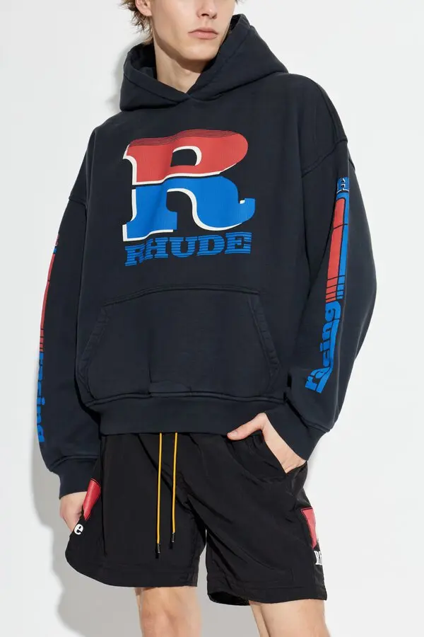 Rhude Logo Printed Sweatshirt - Black