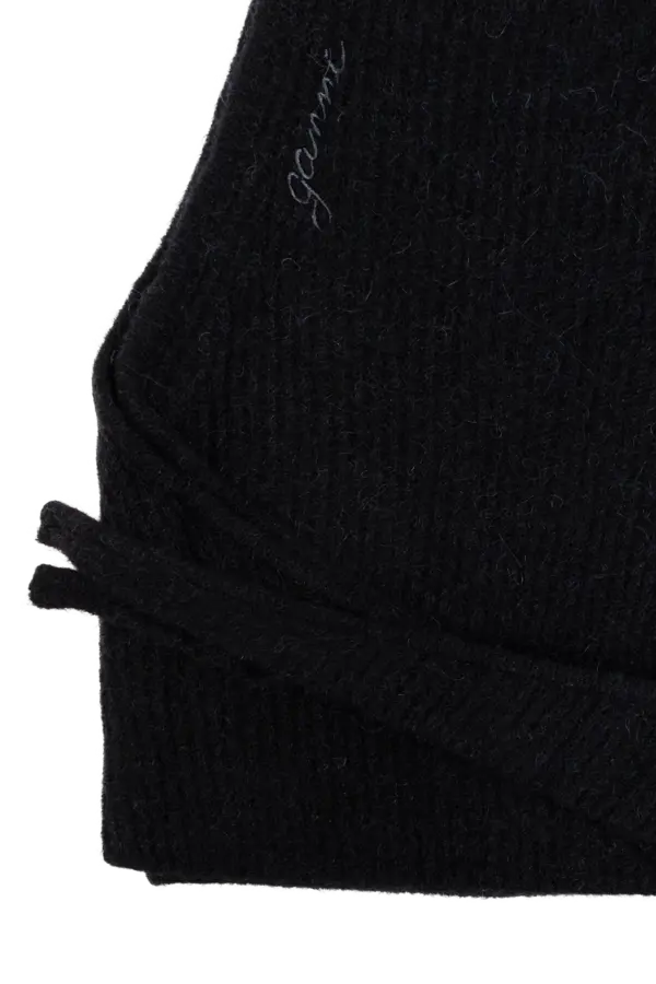 GANNI Wool Hood With Ties