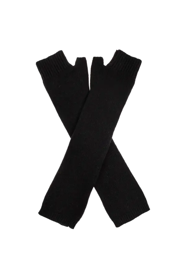 GANNI Long Fingerless Gloves - Black