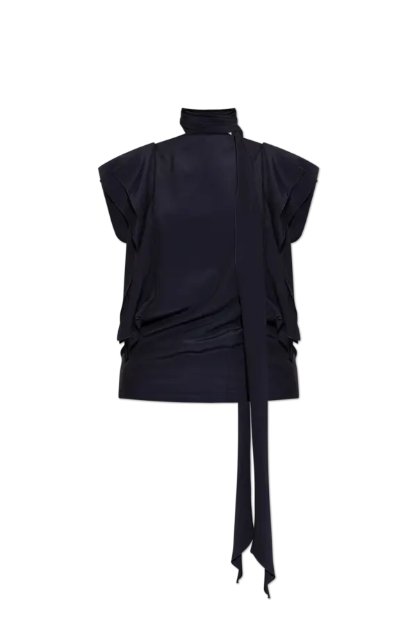 LANVIN Asymmetrical Cut Top - Black