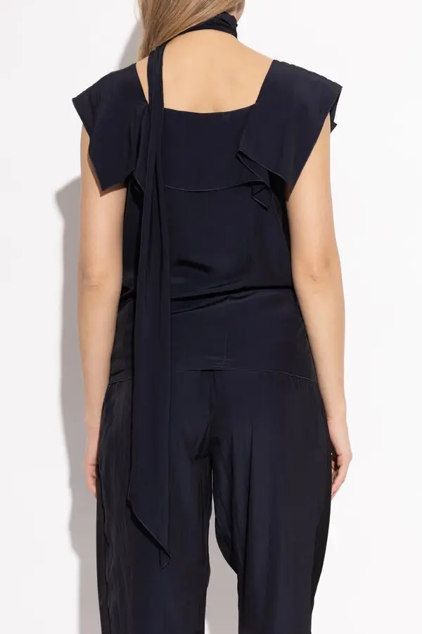 LANVIN Asymmetrical Cut Top - Black