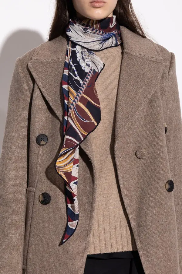 FERRAGAMO Silk Scarf With Geometric And Organic Motifs - Multicolour