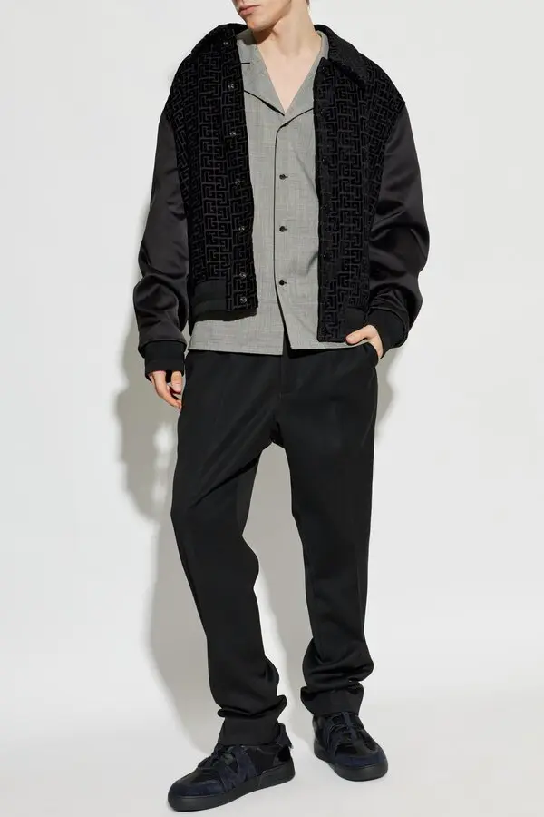 Balmain Checked Pattern Shirt - Grey