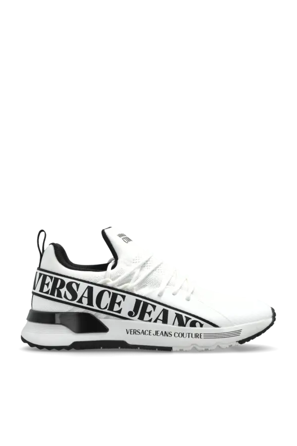 Versace Printed Logo Sports Shoes - White