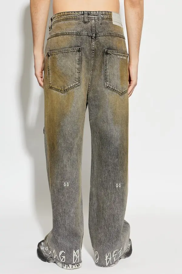 44 LABEL GROUP Vintage-effect Straight Jeans - Grey
