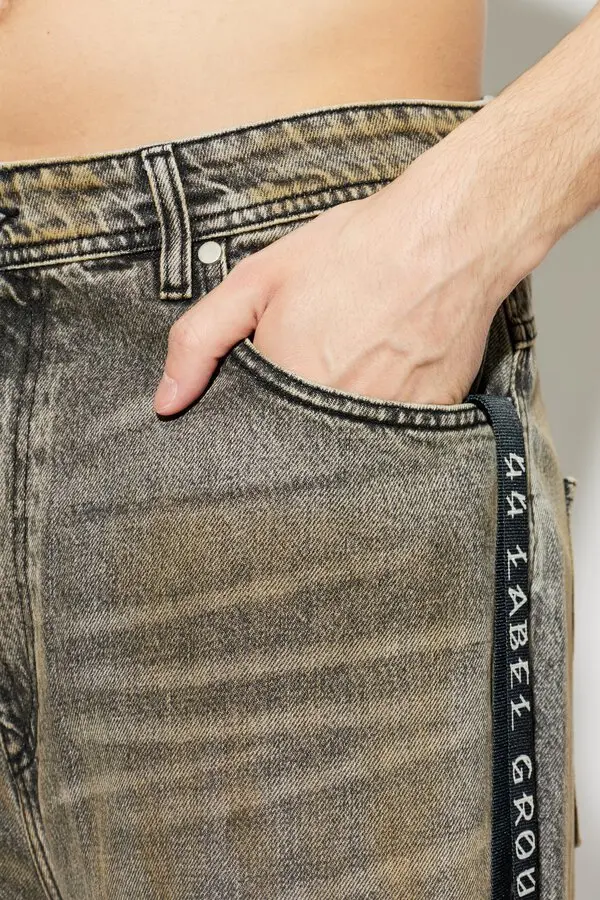 44 LABEL GROUP Vintage-effect Straight Jeans - Grey