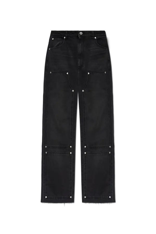 44 LABEL GROUP Wide Leg Raw Edge Jeans