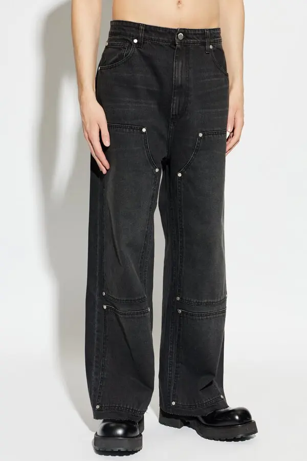 44 LABEL GROUP Wide Leg Raw Edge Jeans