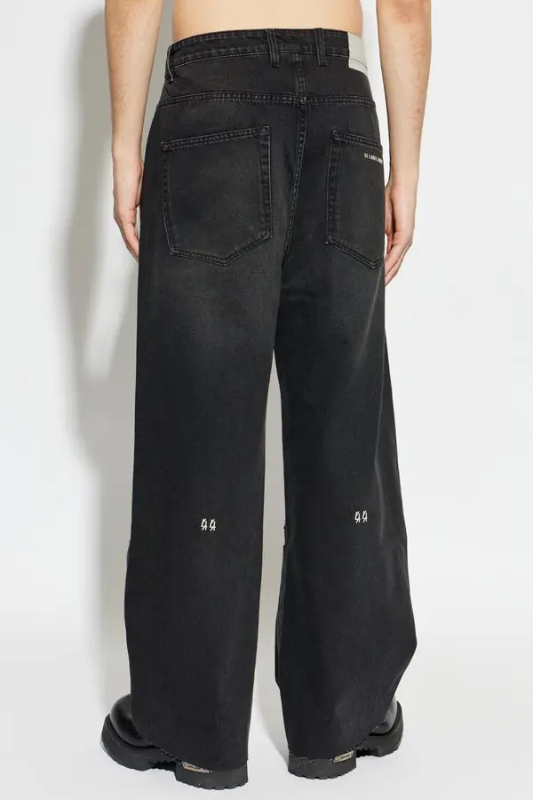 44 LABEL GROUP Wide Leg Raw Edge Jeans