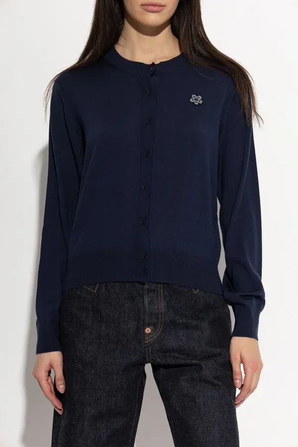 Kenzo Wool Cardigan With Patch