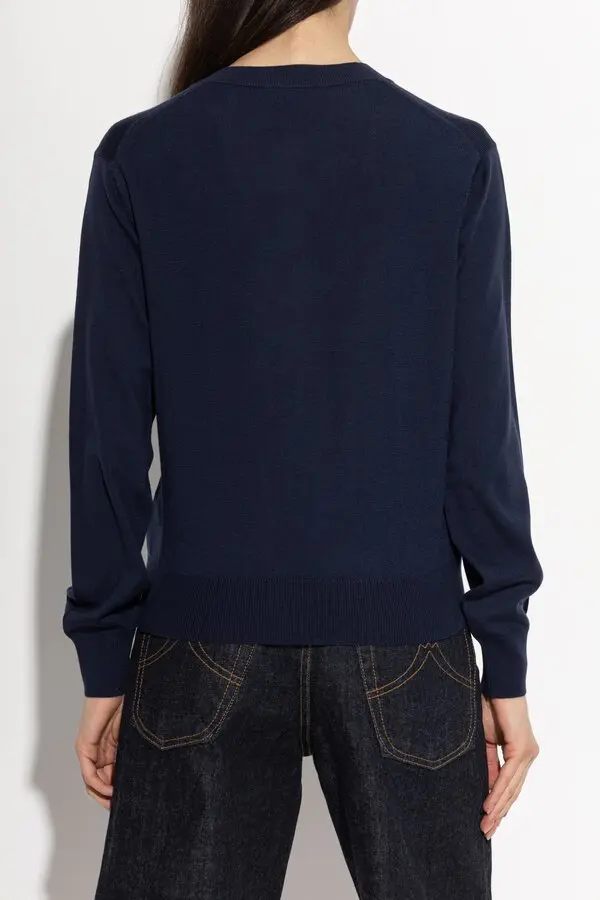 Kenzo Wool Cardigan With Patch