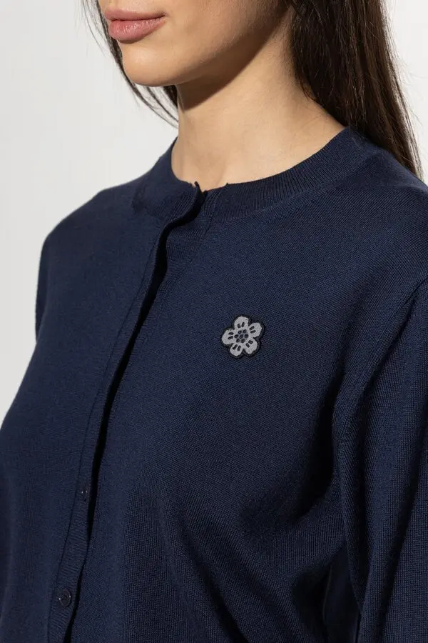 Kenzo Wool Cardigan With Patch