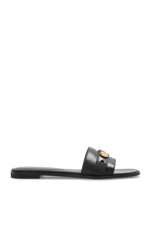 Tory Burch Romy' Leather Slides - Black