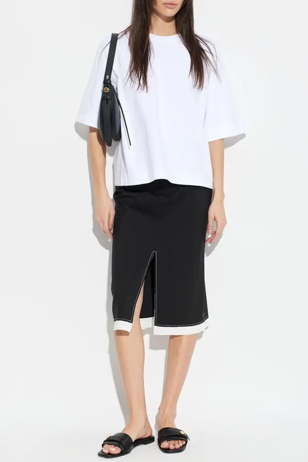 Tory Burch Romy' Leather Slides - Black