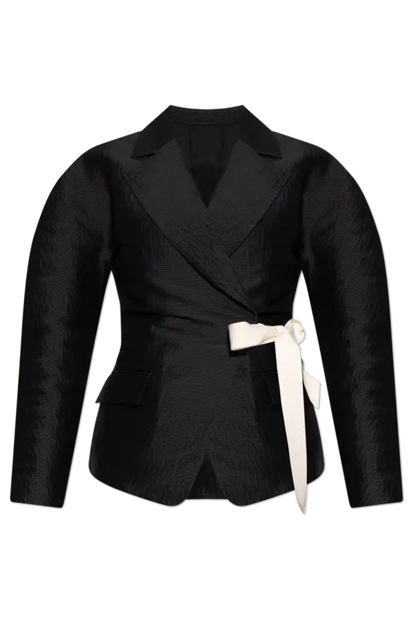LANVIN Blazer With Decorative Tie - Black