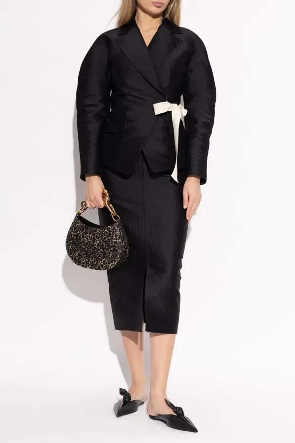 LANVIN Blazer With Decorative Tie - Black