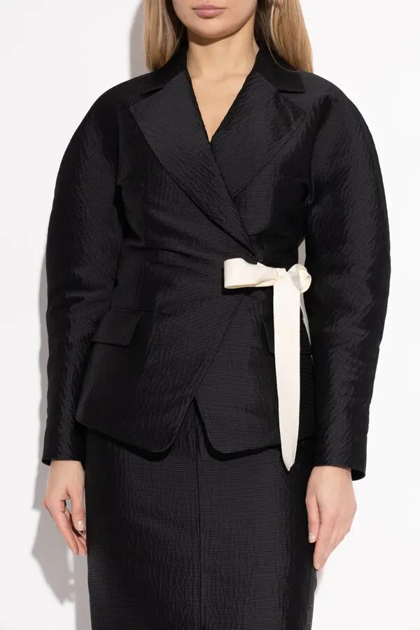 LANVIN Blazer With Decorative Tie - Black