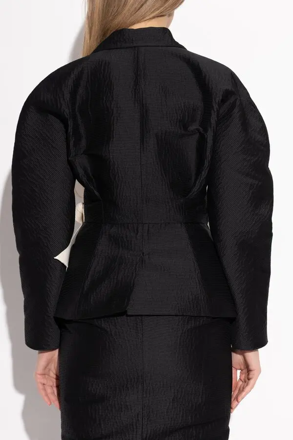 LANVIN Blazer With Decorative Tie - Black