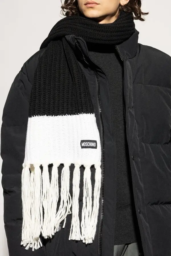 Moschino Scarf With Logo - Black