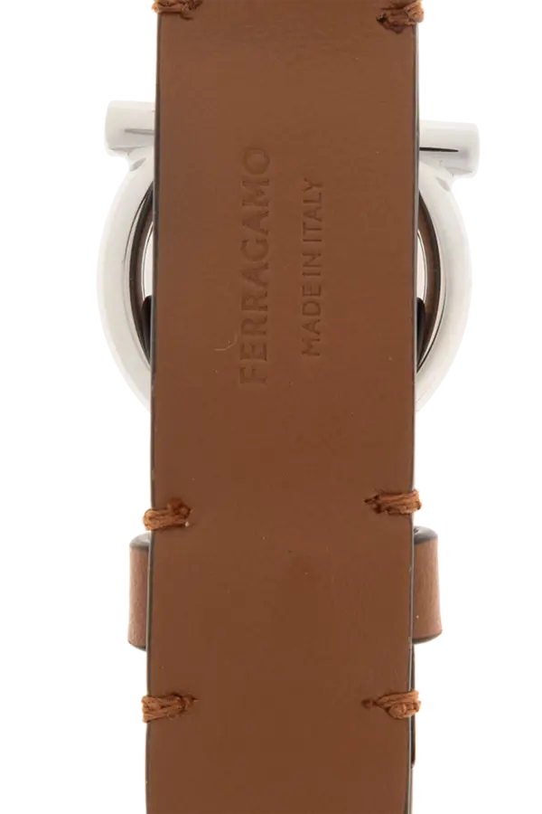 FERRAGAMO Engraved Logo Keychain - Brown