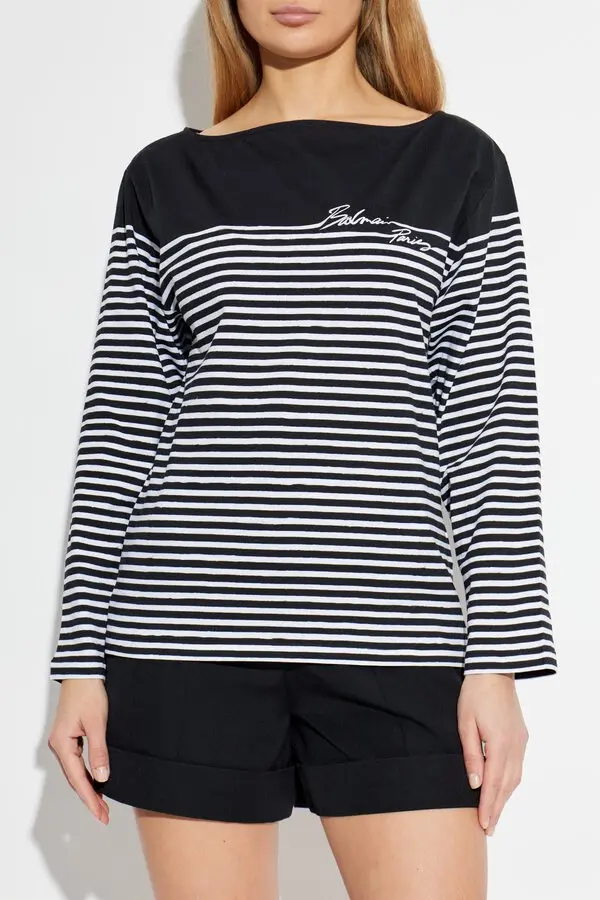 Balmain Striped Pattern Top