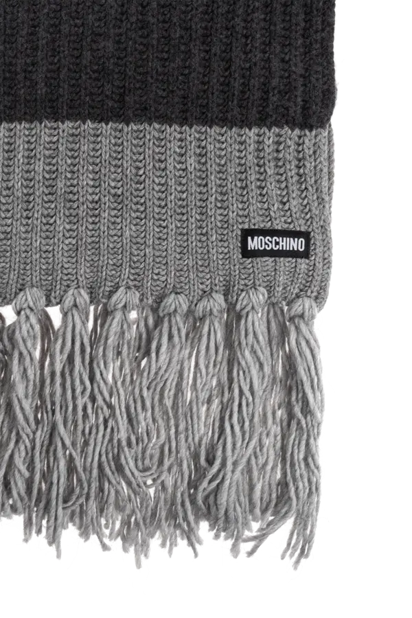 Moschino Scarf With Logo - Grey