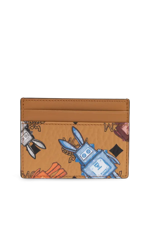 Mcm Card Holder With Logo - Brown