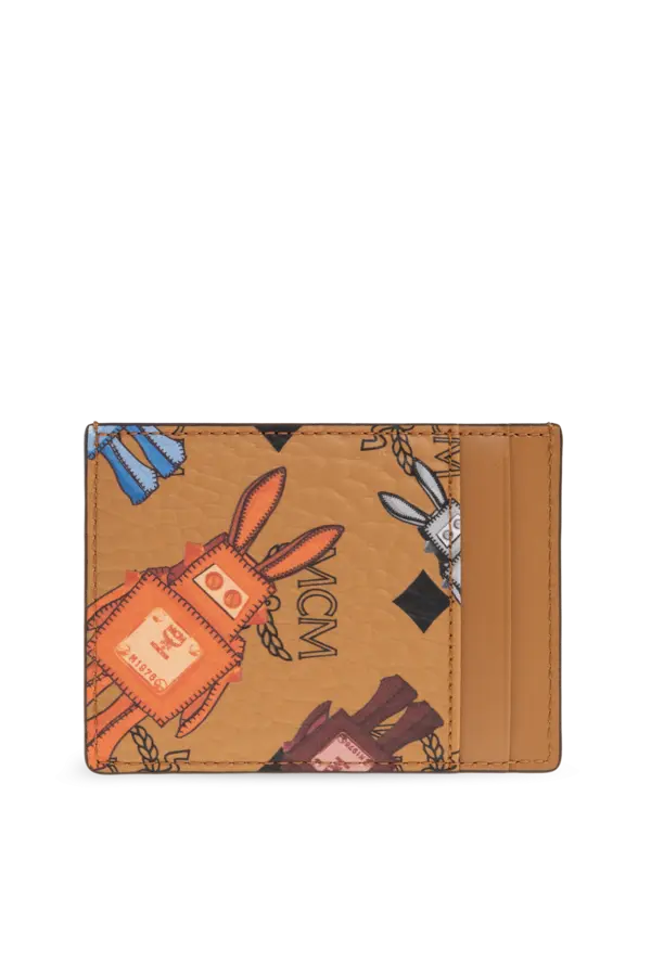 Mcm Card Holder With Logo - Brown