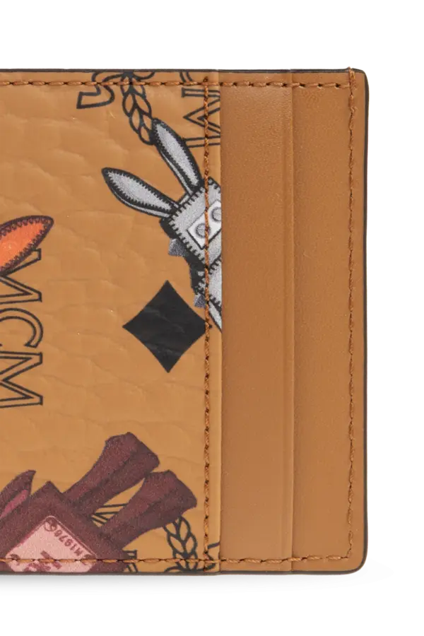 Mcm Card Holder With Logo - Brown