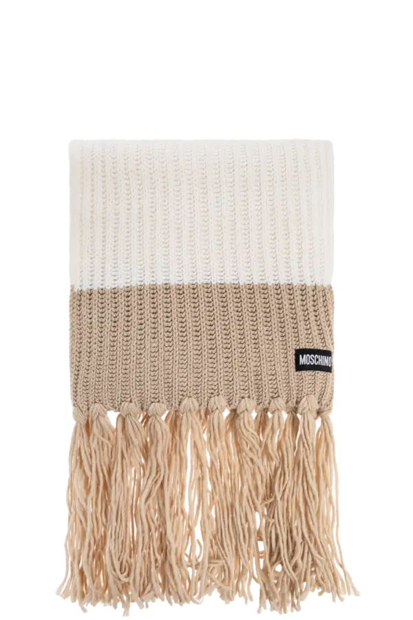 Moschino Scarf With Logo - Beige