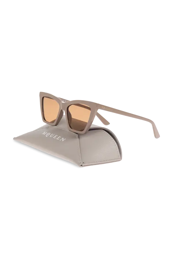Alexander McQueen Geometric Cat-eye Sunglasses - Beige