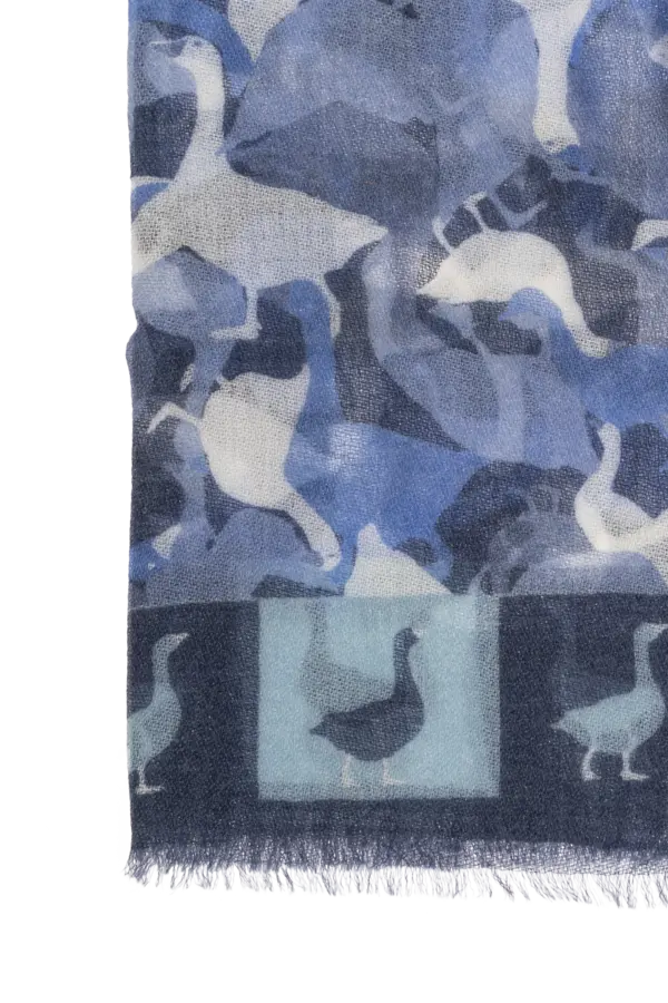 Moschino Cashmere Scarf With Print - Blue