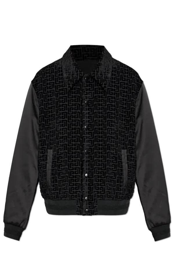 Balmain Velvet Finish Bomber Jacket - Black