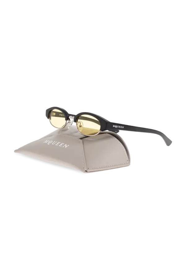 Alexander McQueen Oval Sunglasses - Black