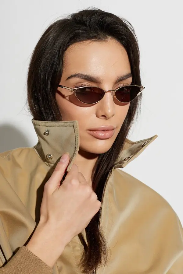 Alexander McQueen Sunglasses With Case - Gold