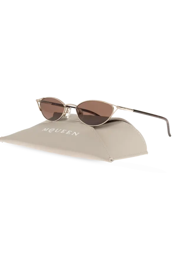 Alexander McQueen Sunglasses With Case - Gold