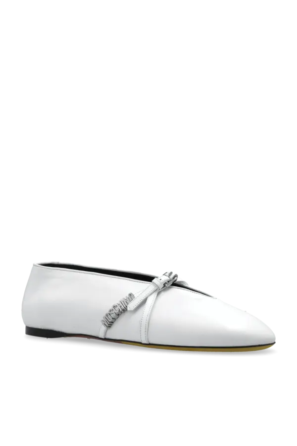 Moschino Leather Ballerina Flats - White