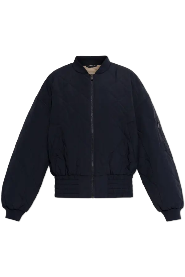 RETHINKIT STUDIOS Quilted Bomber Jacket - Navy Blue