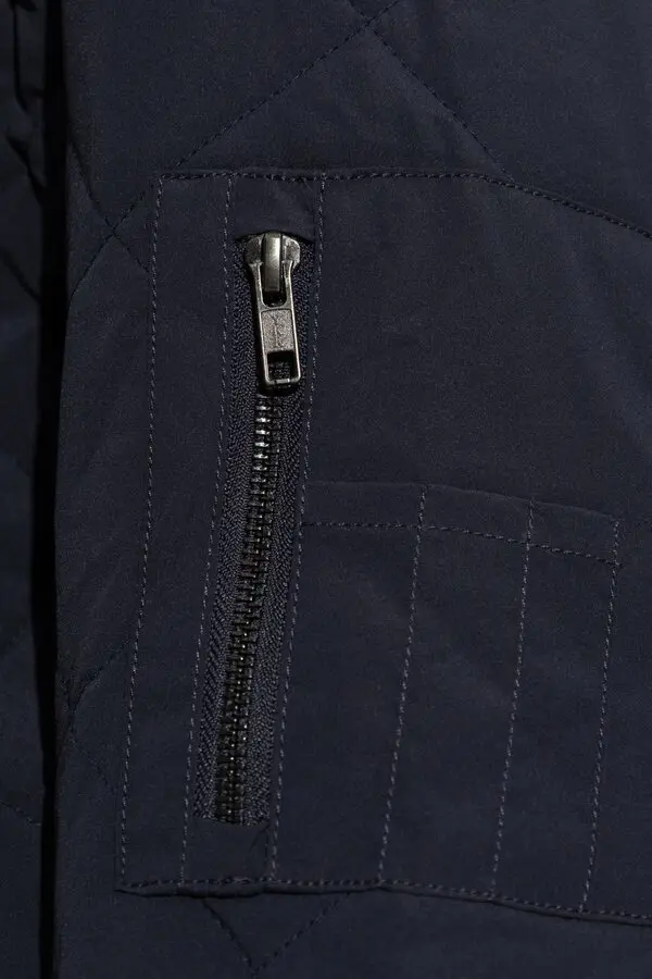 RETHINKIT STUDIOS Quilted Bomber Jacket - Navy Blue