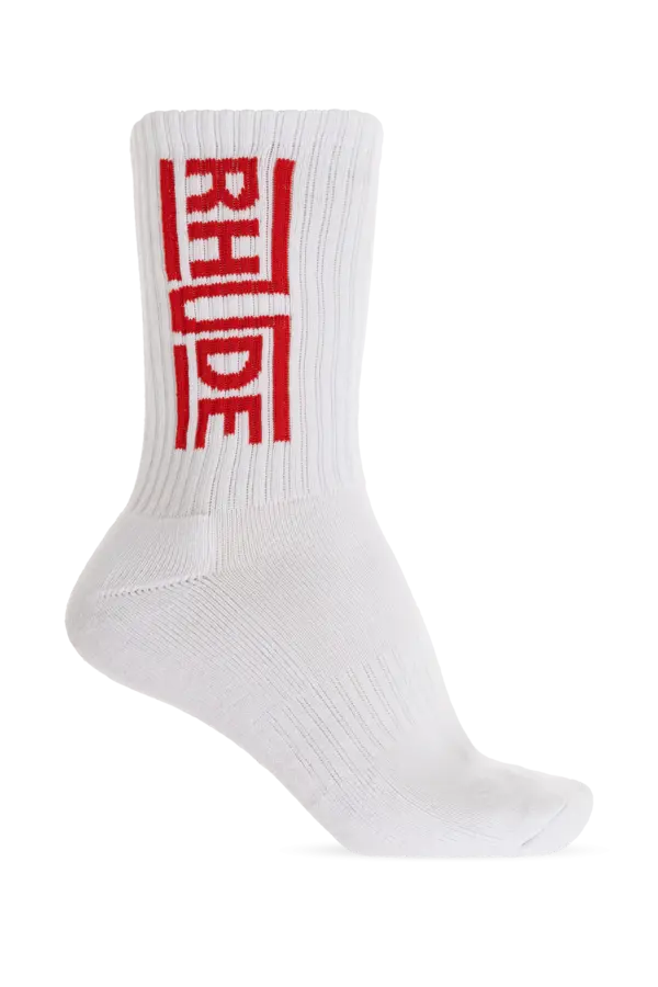 Rhude Logo Socks - White