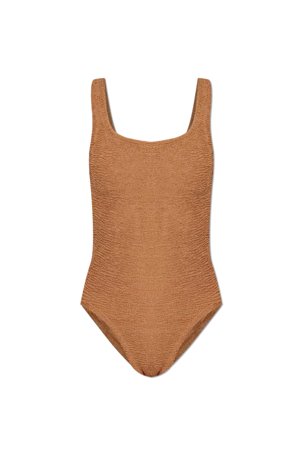 Hunza G Square Neck One-piece Swimsuit - Brown