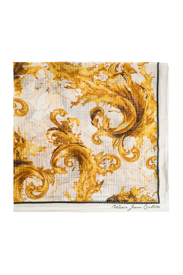 Versace Scarf With "barocco" Pattern - White