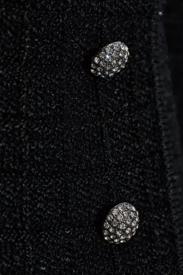 Alessandra Rich Cardigan With Shimmering Appliqués