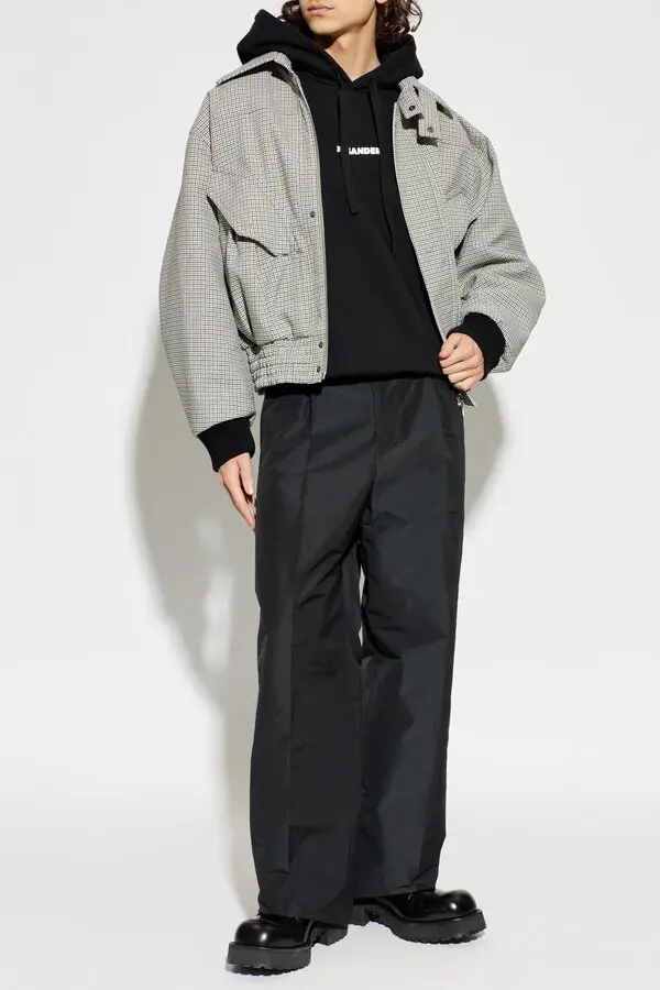 JIL SANDER Wide-leg Pleated Trousers - Black