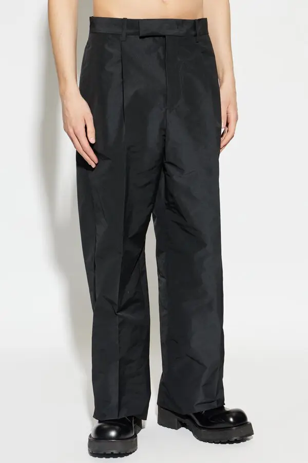 JIL SANDER Wide-leg Pleated Trousers - Black