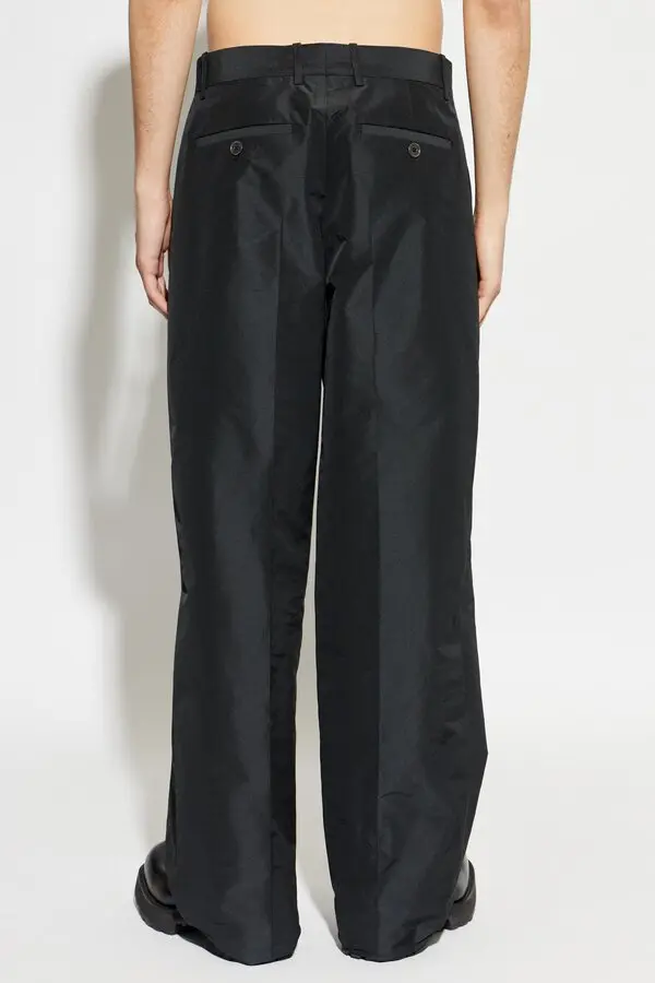 JIL SANDER Wide-leg Pleated Trousers - Black
