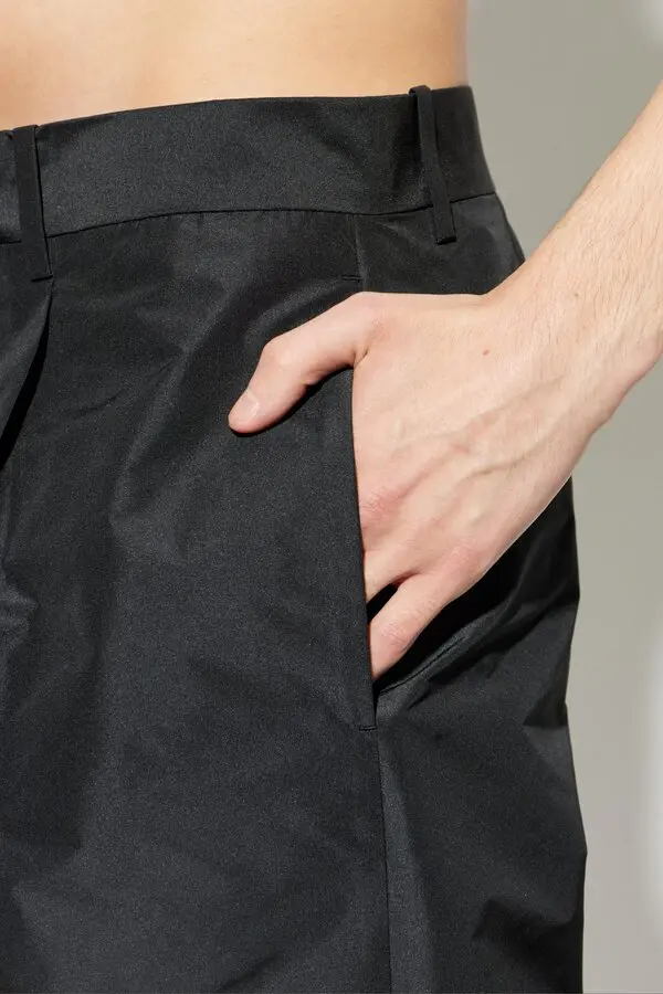 JIL SANDER Wide-leg Pleated Trousers - Black