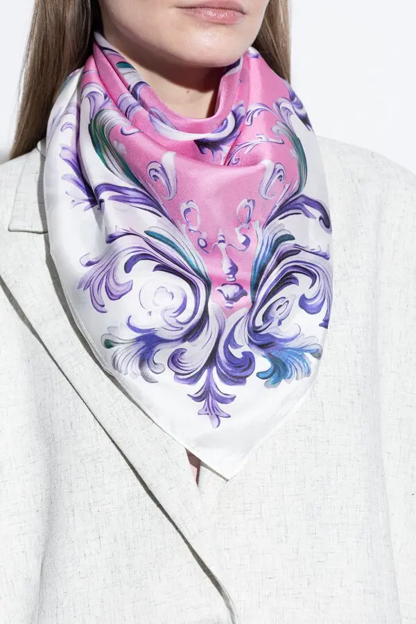 Versace Scarf With 'barocco' Pattern - Pink