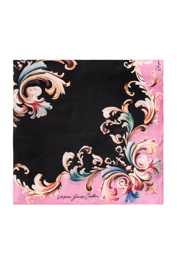 Versace Scarf With 'barocco' Pattern - Black